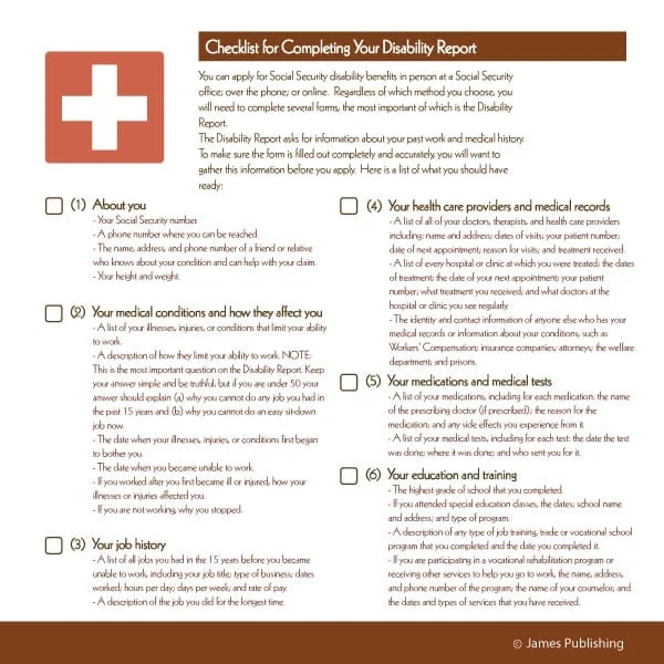 Checklist for Completing Your Disability Report | Bridgman Law Offices